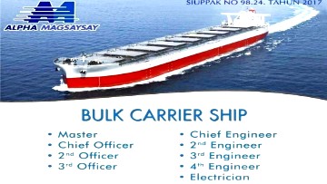 Info Job Pelaut di kapal Tanker, Bulk Carrier dan Towing Tug