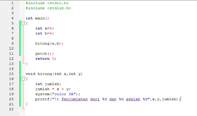 penjelasan notasi algoritma: FUNGSI DAN PROSEDUR DALAM BAHASA C DI ...