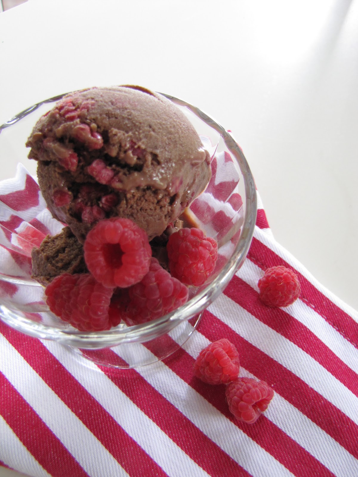 my button cake: chocolate & raspberry swirl ice cream