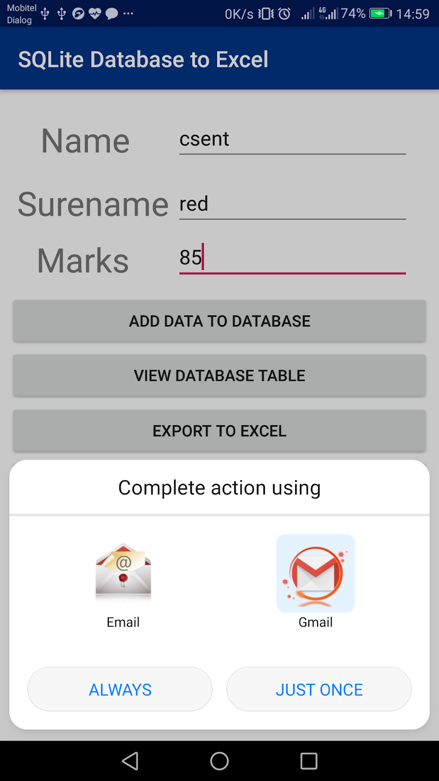 Sqlite Database Export To Excel File Tutorial