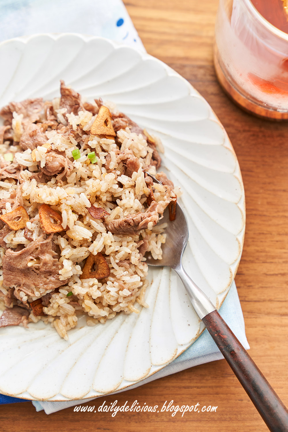 dailydelicious: Beef garlic rice