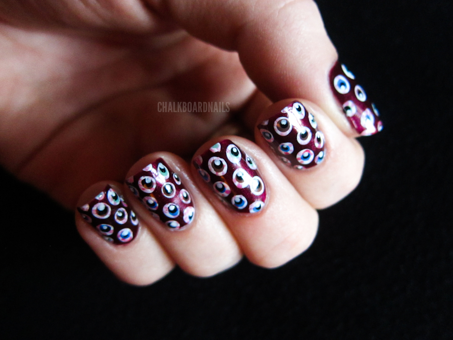 Eyeball Pattern Nails (+ Tutorial) | Chalkboard Nails | Phoenix ...