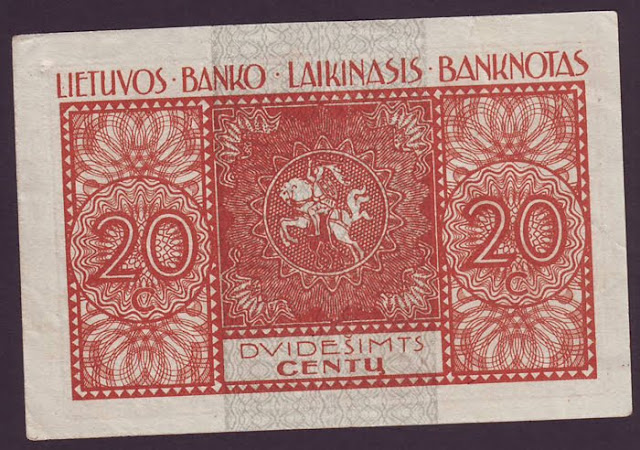 Lithuania 20 Centu banknote 1922|World Banknotes & Coins Pictures | Old ...