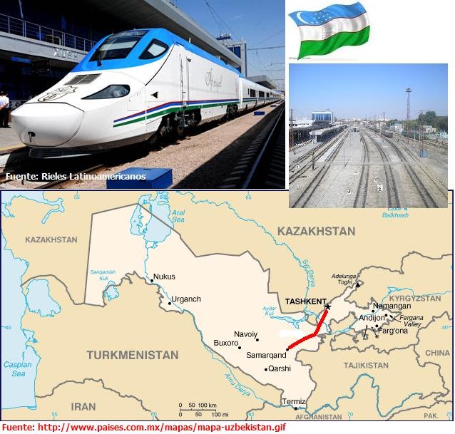Mundo Rieles: Un tren Talgo 250 inaugura la alta velocidad en Asia Central.