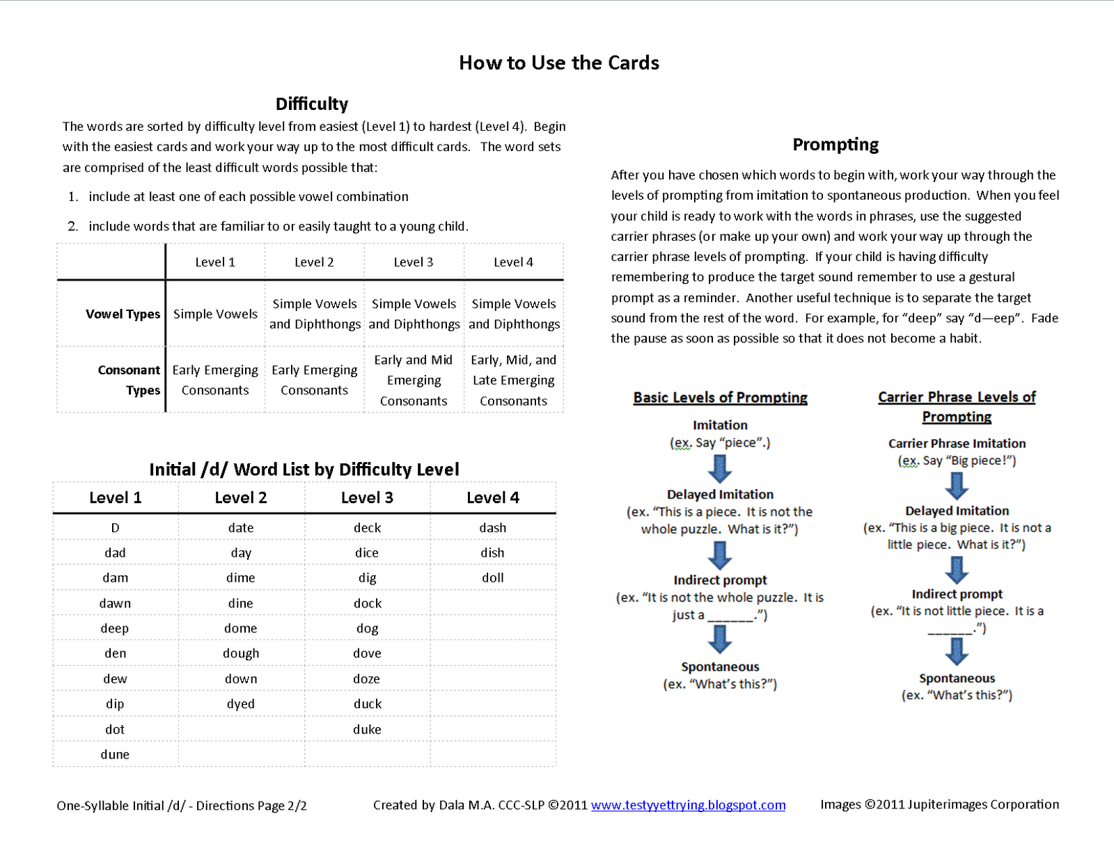 Testy yet trying: Initial D: Free Speech Therapy Articulation Picture Cards
