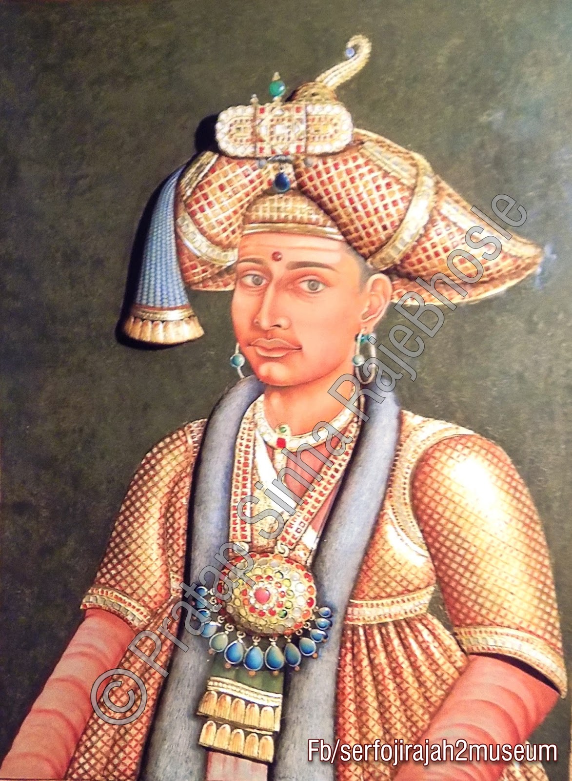 Young Teenage portrait of King Serfoji II.