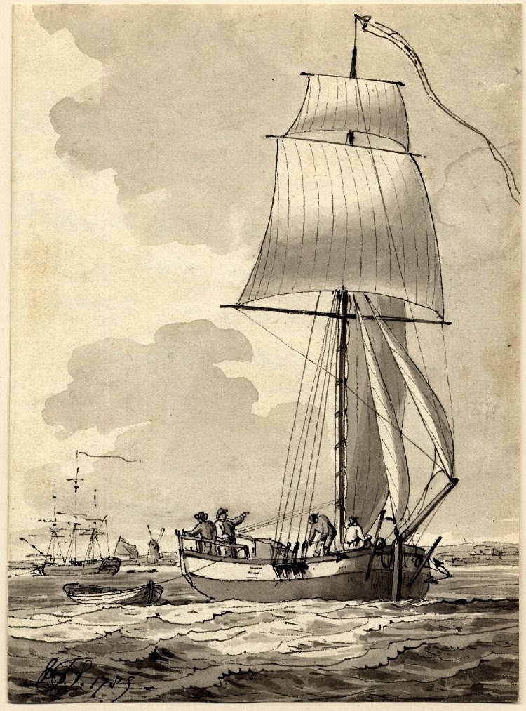 British Tars, 1740-1790: Drawing of a sloop, 1789