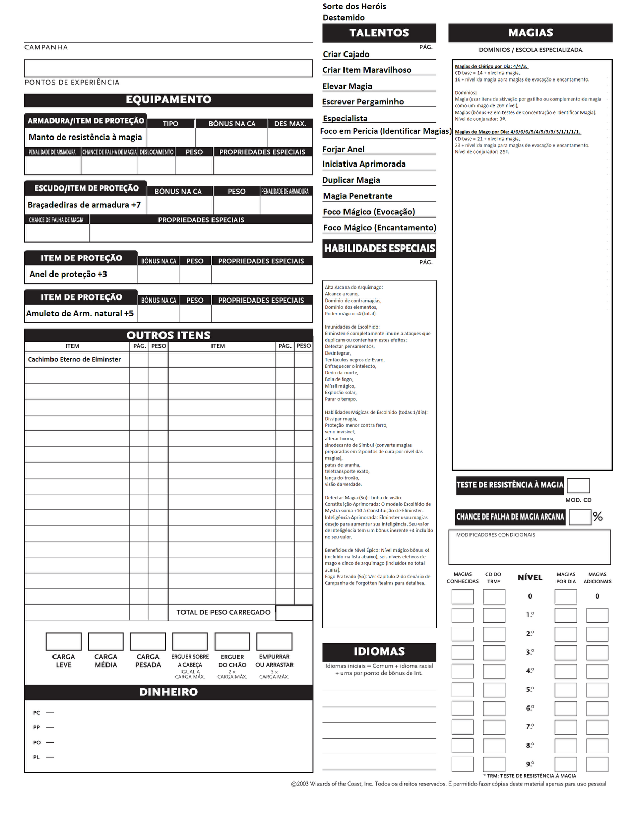 RPG Center: Personagem do dia: Elminster