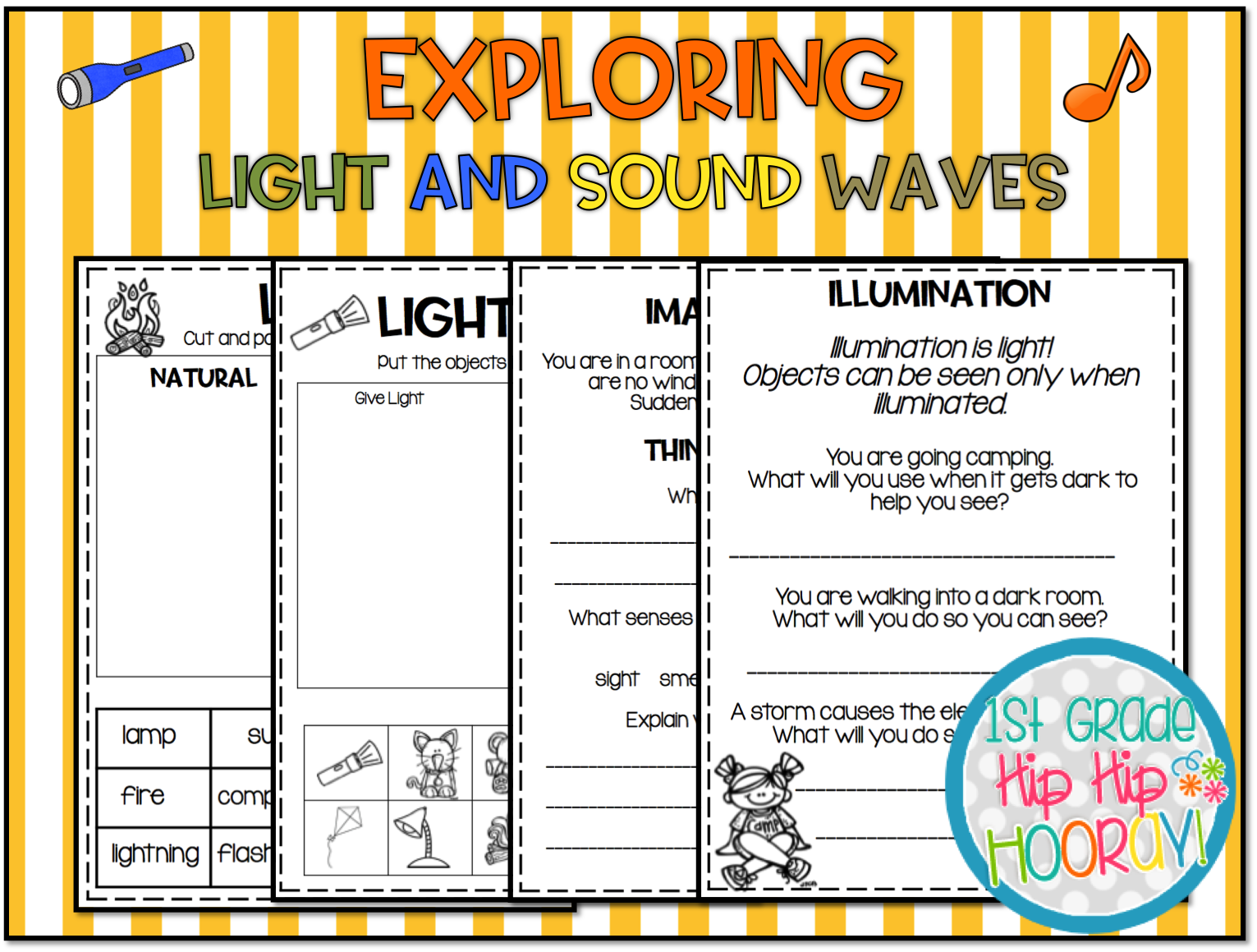 1st Grade Hip Hip Hooray!: Exploring Light and Sound NGSS
