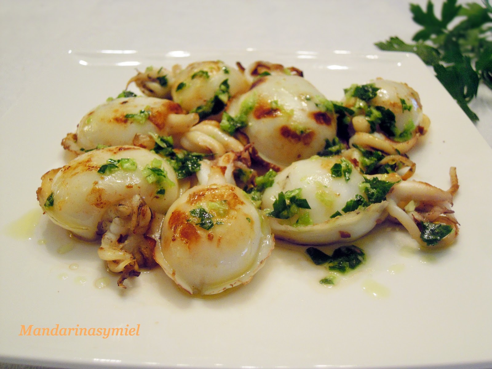 Sepionet a la plancha | Mandarinas y miel