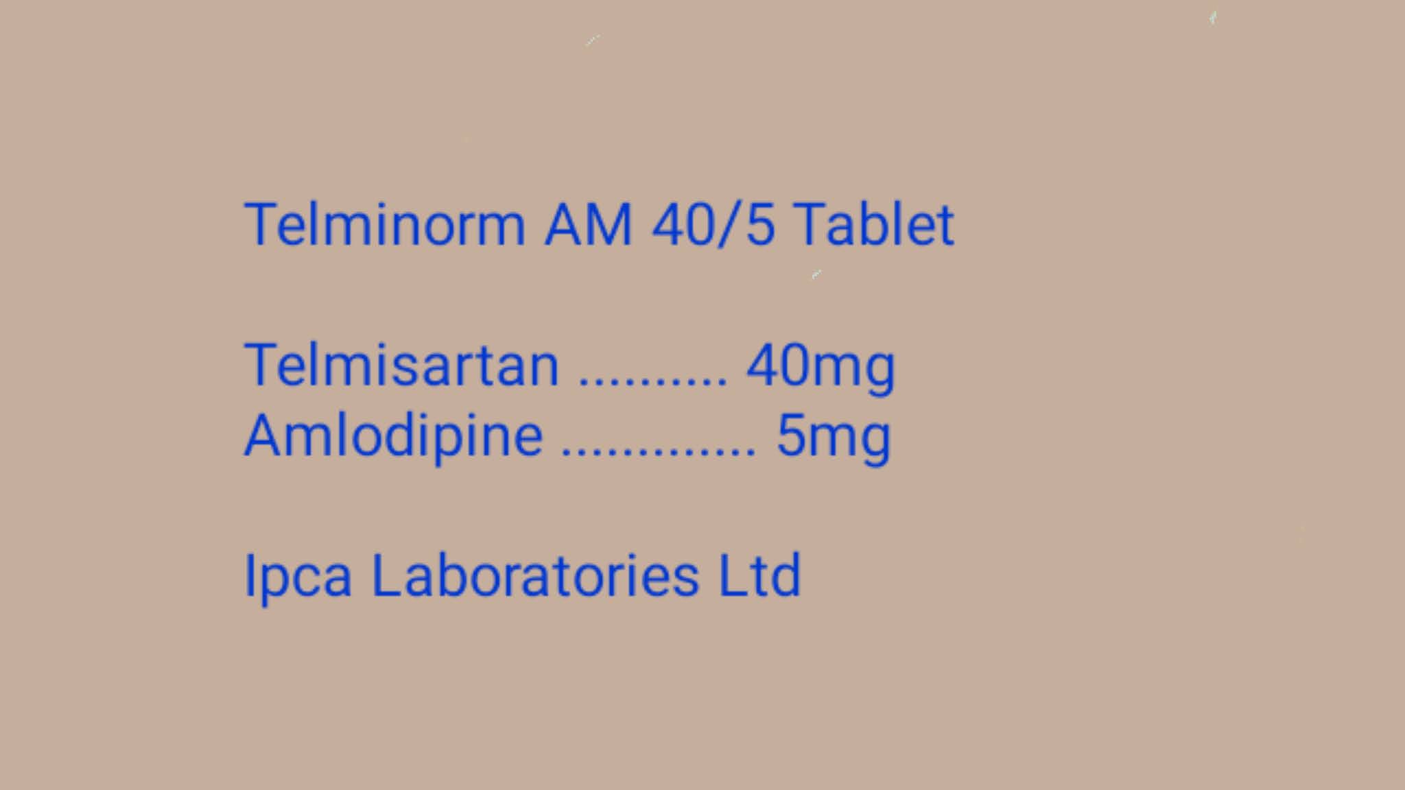 Telminorm AM 40 mg/5 mg Tablet Uses View Dosage Substitutes Price and ...
