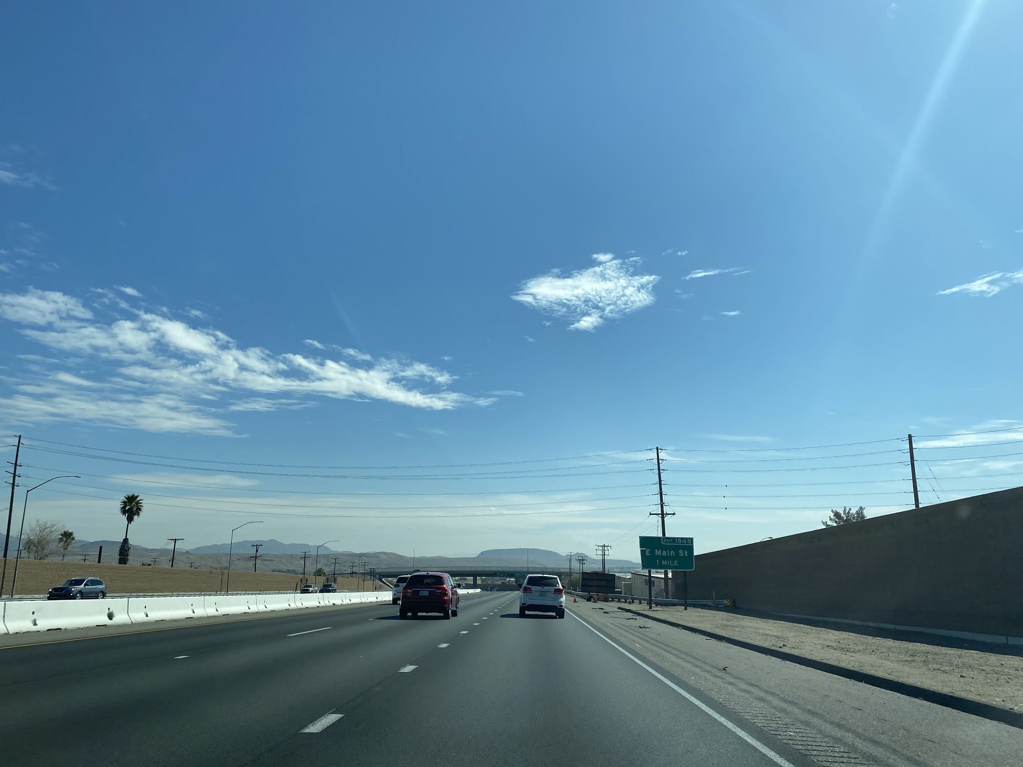 Interstate 15; the Mojave Freeway from Barstow to the Nevada State Line