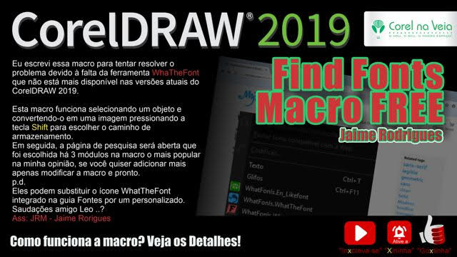 JRM Find Fonts in CorelDRAW 2019 Macro FREE para Localizar Fontes ...