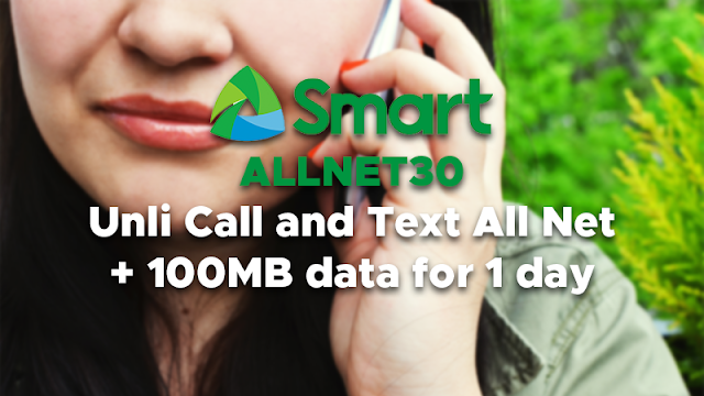 Smart ALLNET30 : Unli Call and Text All Net + 100MB for 1 day, for only ...