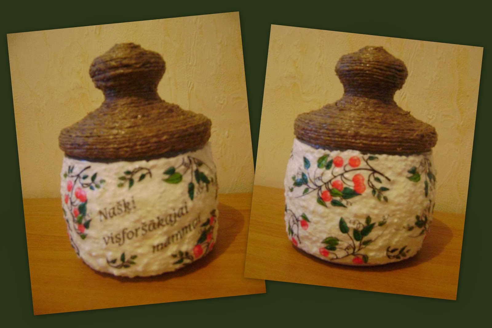 Dekupāžas darbnīca: Dekupētas bakaleja burkas