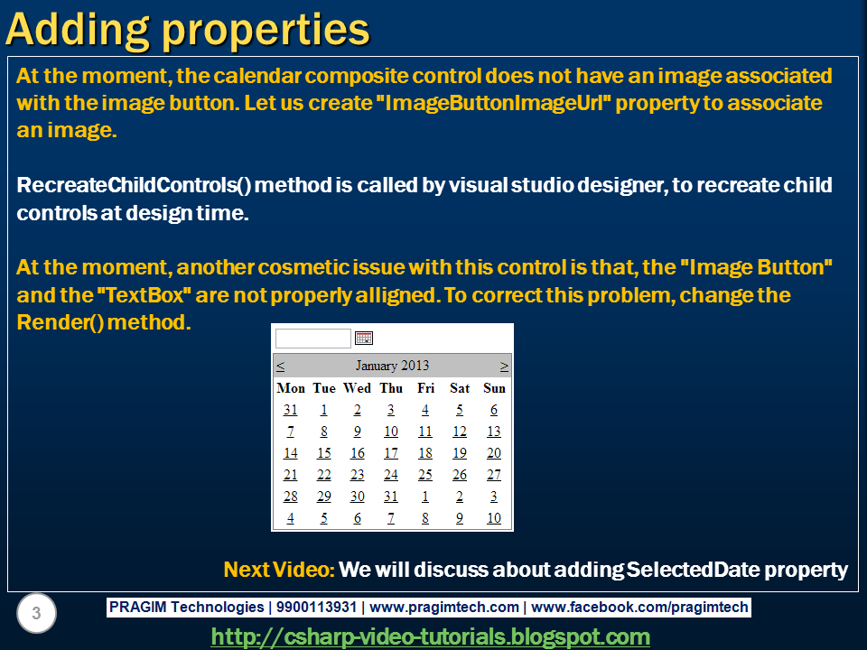 Sql Server Net And C Video Tutorial Part 114 Adding Properties To Composite Custom Controls