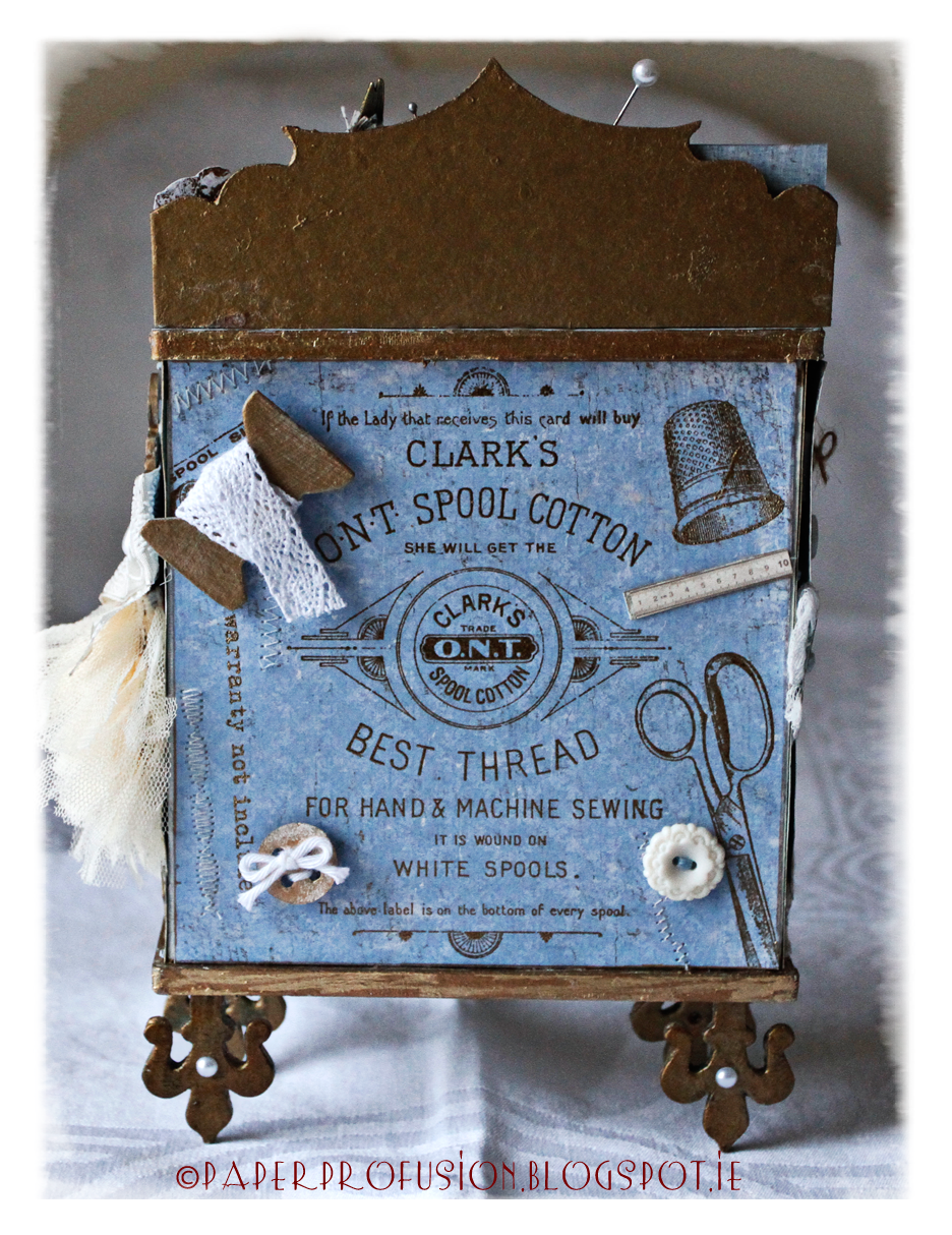 Paper Profusion: Vintage Sewing Themed Drawer Cabinet