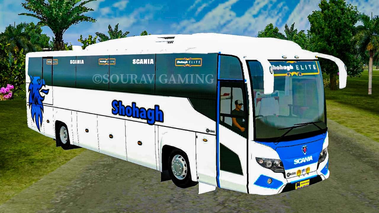 Shohagh Elite (Driver View) Scania Bus Mod For BUSSID - Sourav Gaming