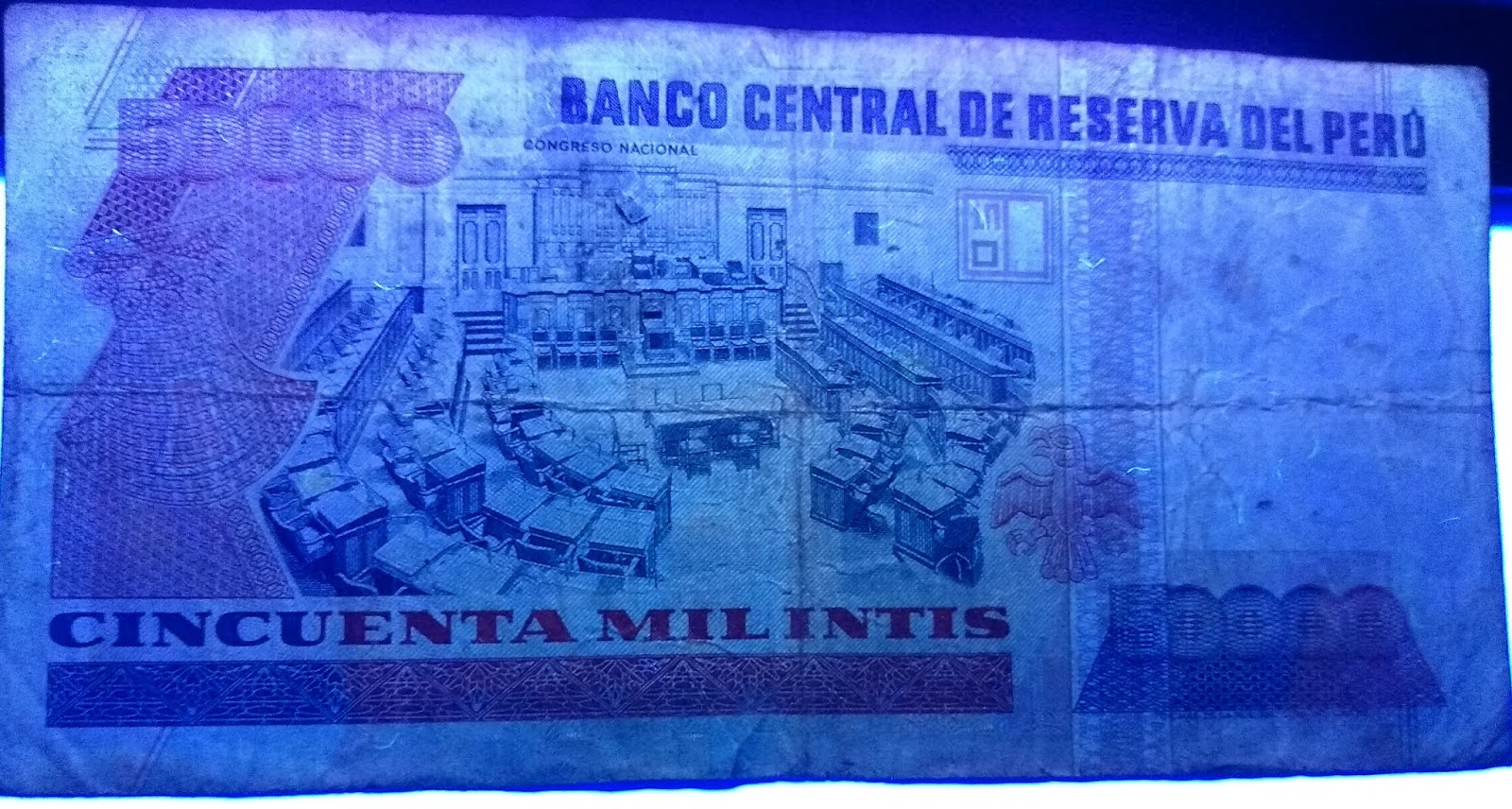 Coleccion de billetes y monedas (numismatica): 50000 intis Perú 1988 / ...