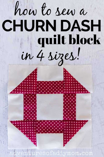 Churn Dash Quilt Block - Adventures of a DIY Mom