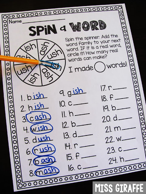 Miss Giraffe's Class: Digraphs Activities for First Grade and Kindergarten