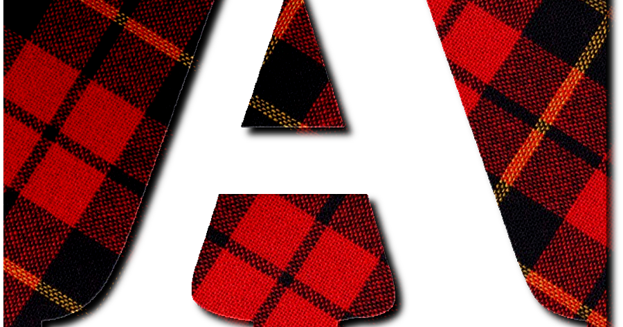 M. Michielin Alphabets: RED PLAID TEXTURE ALPHABET LETTERS, NUMBERS ...