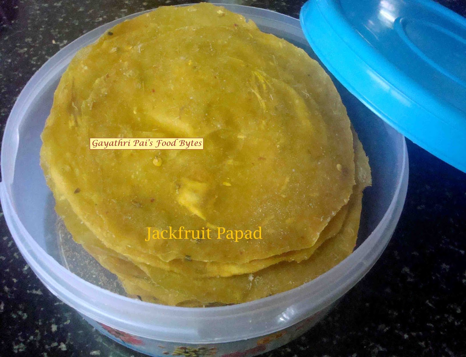 Gayathri Pai's Food Bytes: Jackfruit Papad.