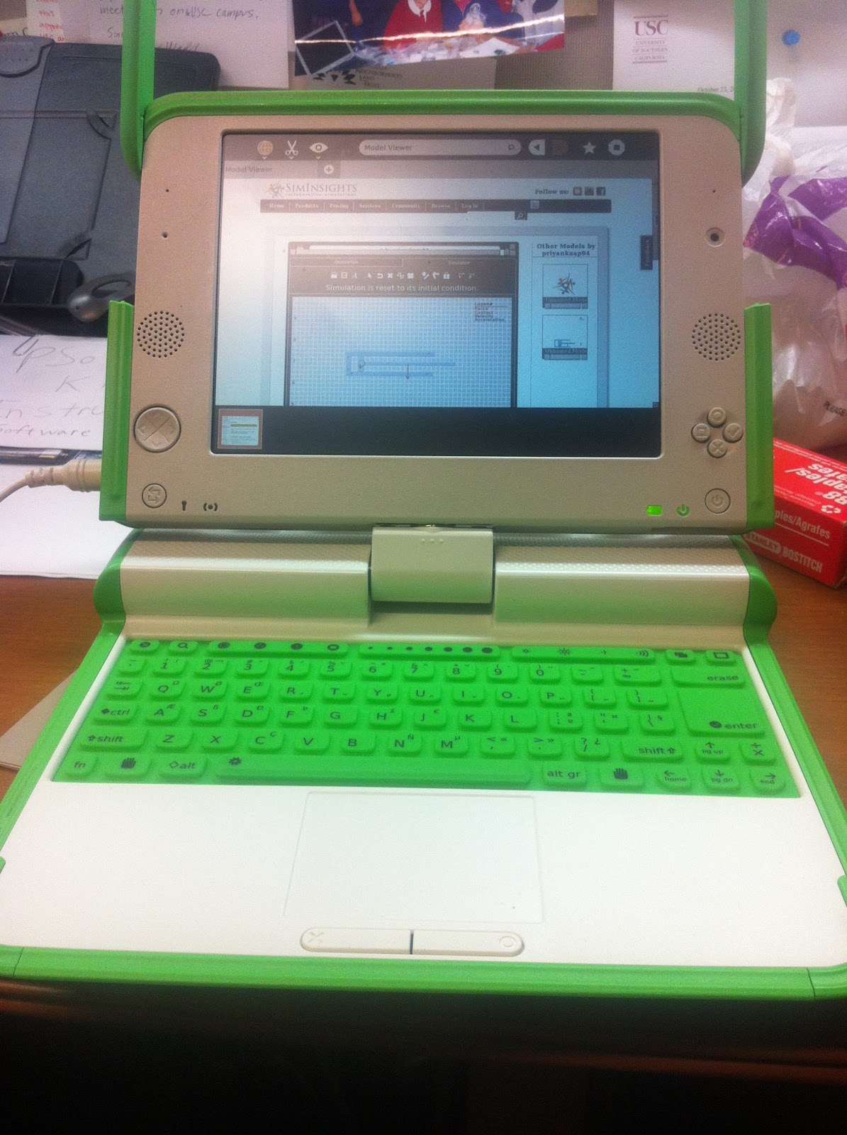 SimInsights: SimInsights running on XO by One Laptop Per Child