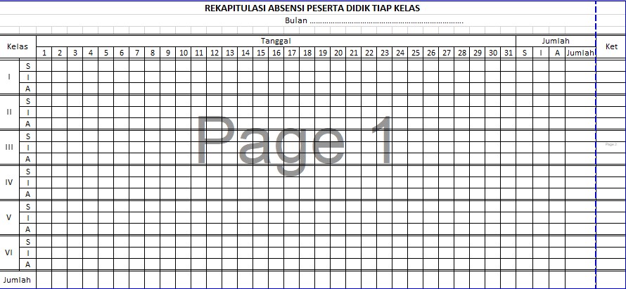 Download Contoh Format Absen Manual Harian Guru Lengkap - OPERATOR SD