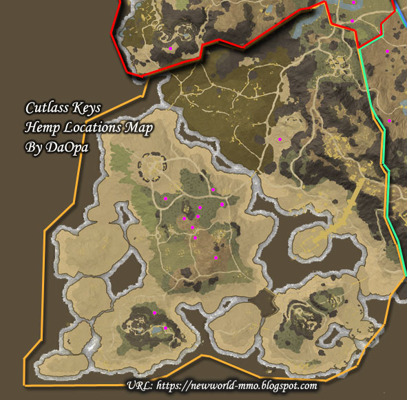 New World: Cutlass Keys hemp map