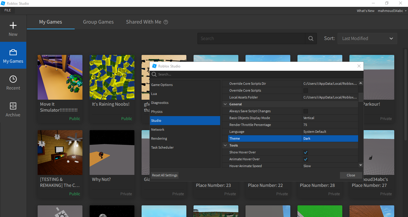 ROBLOX Studio Tips & Tutorials: How to change theme to dark mode in ...