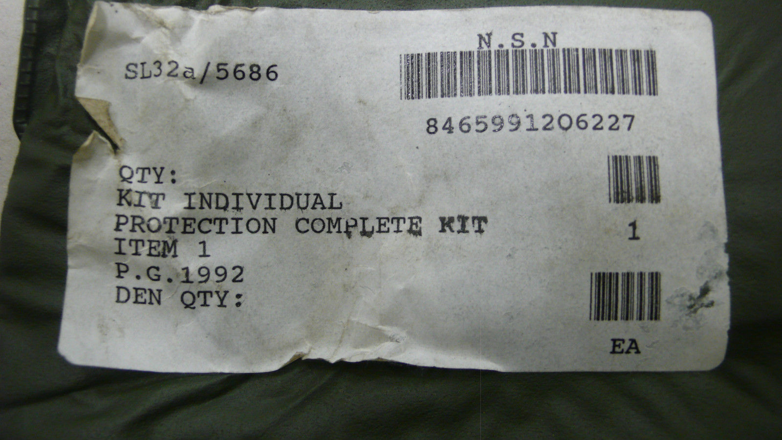 Webbingbabel: British Army Individual Protection Kit / Shelter Kit