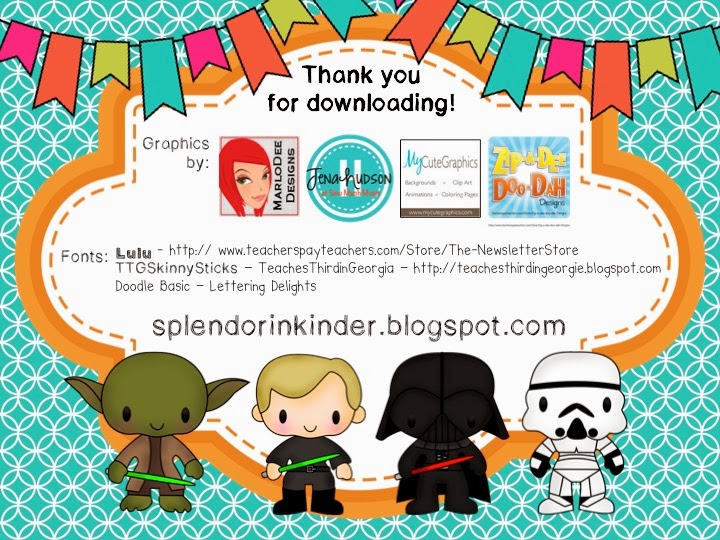 Splendor in Kinder: Classroom Theme Pack: Star Wars