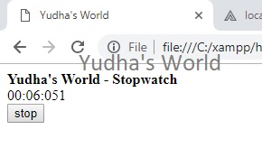 [Javascript] Membuat Stopwatch ~ Yudha's World