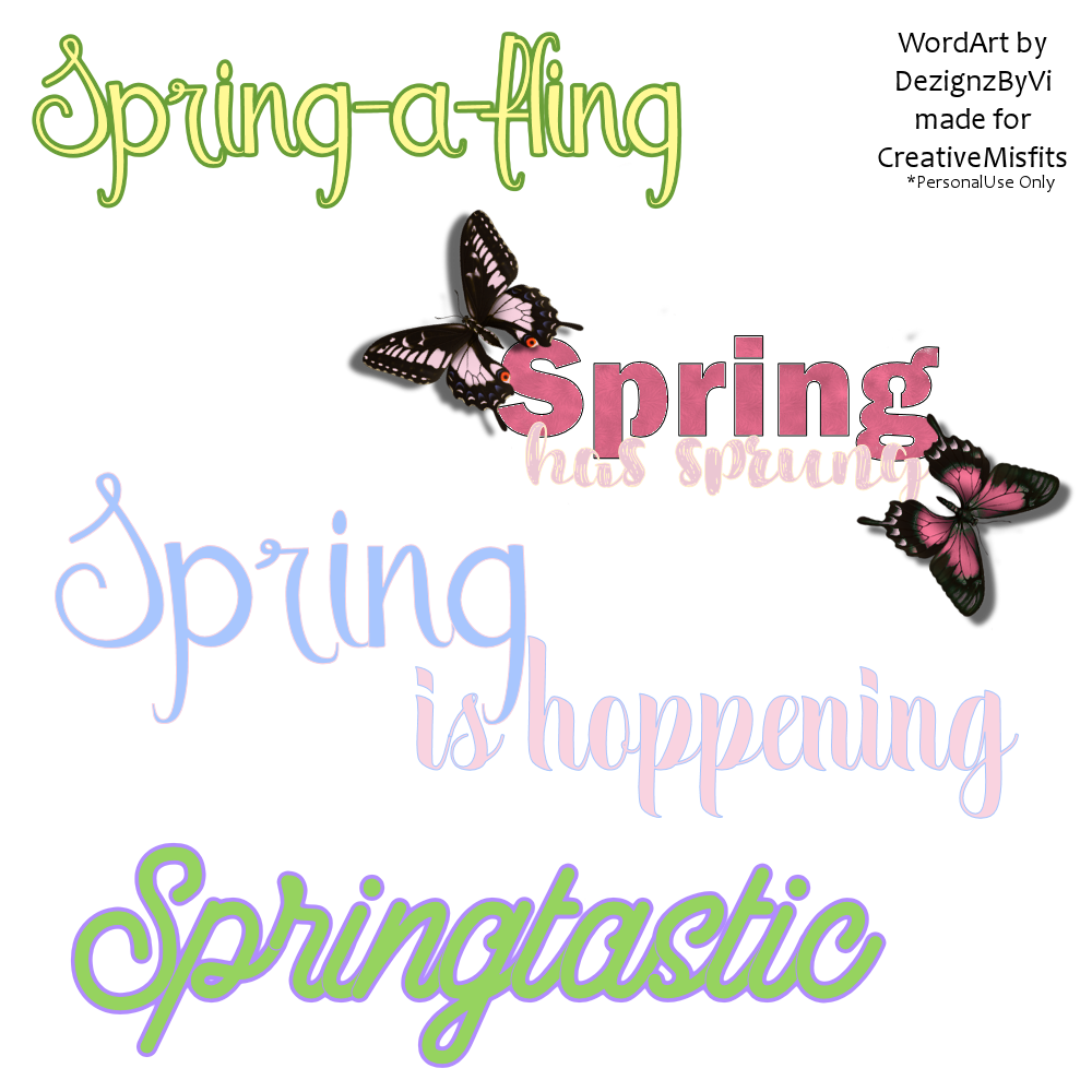 Creative Misfits Creations: Spring/Easter Wordart