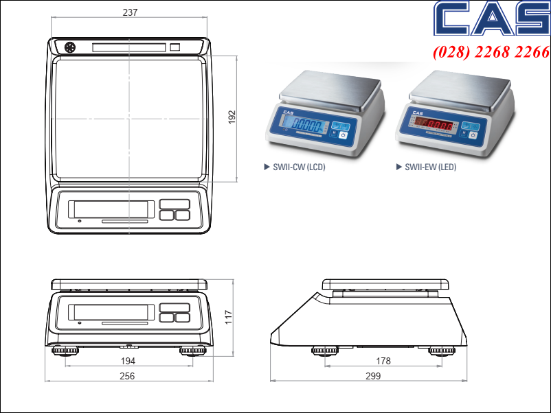 Cân điện tử Cas SW-II 3-6-15-30kg (SW_II) Basic Scale By CAS Korea ...