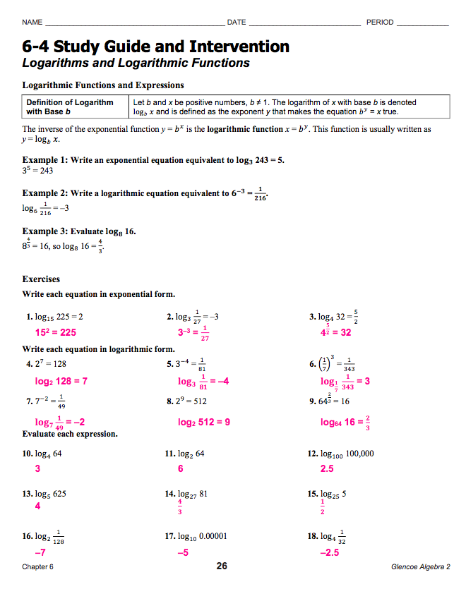Mr Camire's Math Class: Algebra 2 Chapter 6