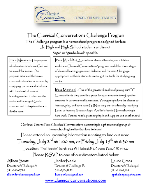 The HS Gathering ~Southern Oregon: Classical Conversations Challenge ...