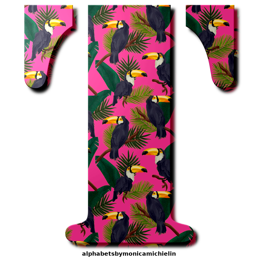 M. Michielin Alphabets: TOUCAN ALPHABET PINK BACKGROUND, NUMBERS, ICONS ...