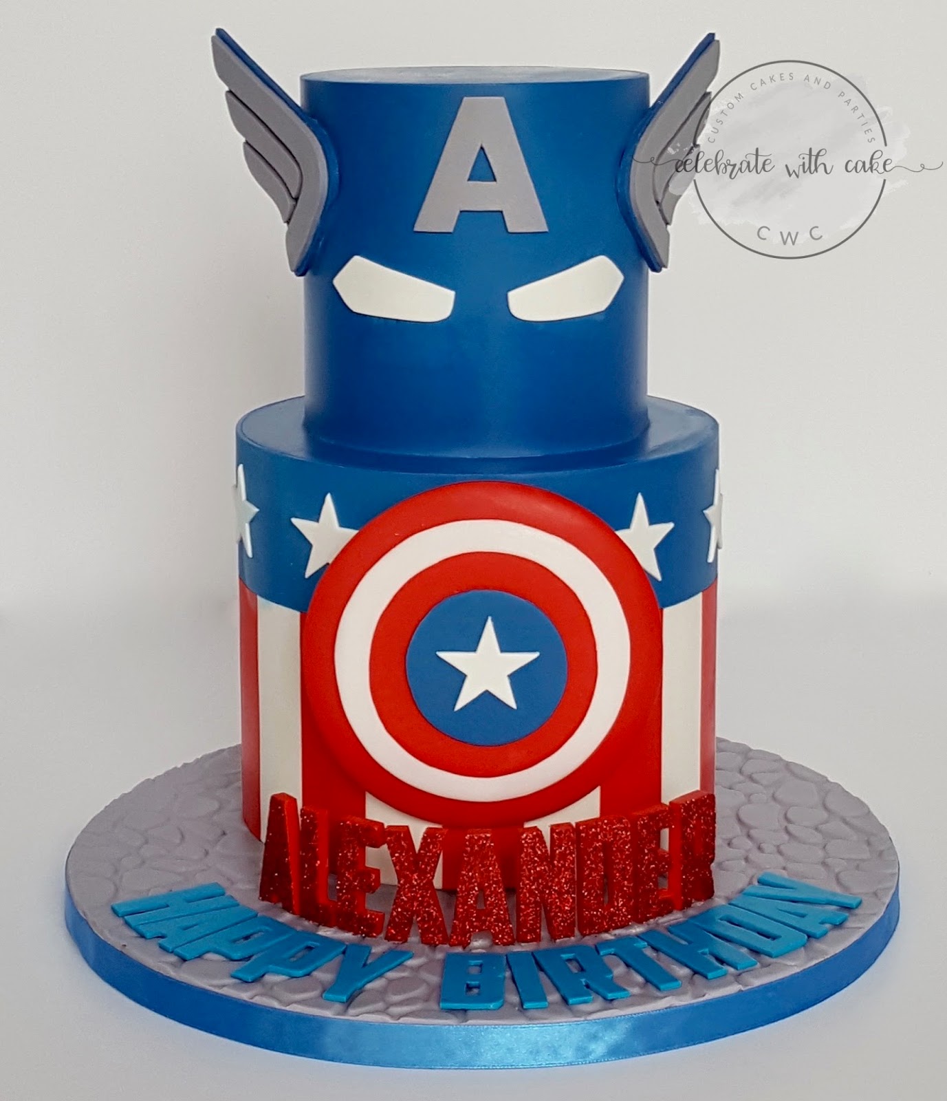 Celebrate with Cake!: Captain America 2 tiers Cake