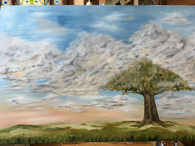Step by Step Large format tree painting