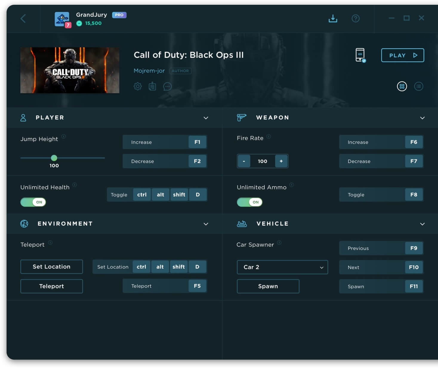 INFINITY Mods, Cheats y Trainers