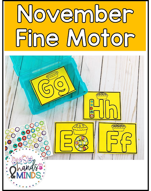 November Fine Motor Task Boxes for Preschool and Kindergarten | Busy ...