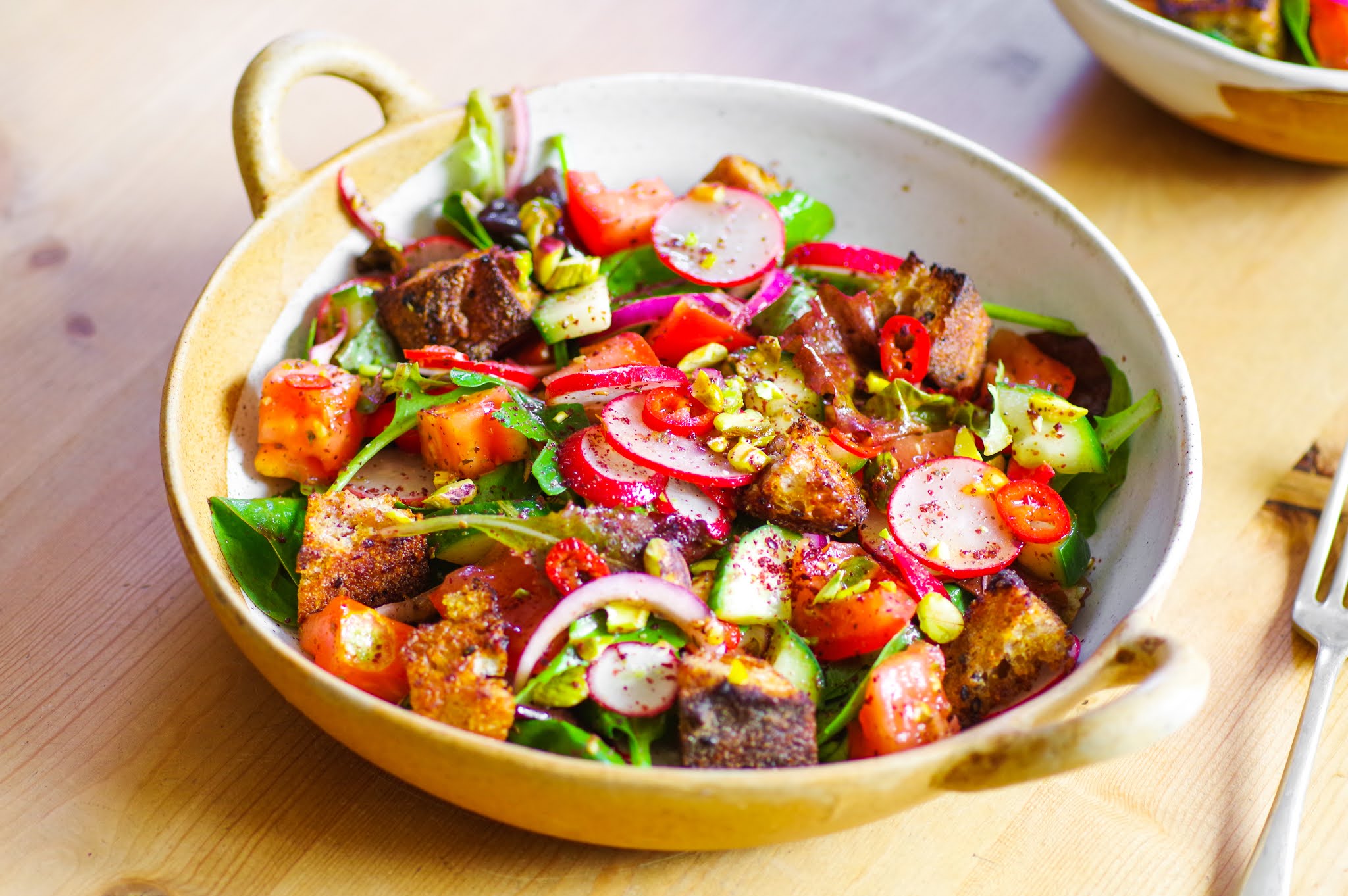 Sumac Salad with Smoky Croutons |Euphoric Vegan