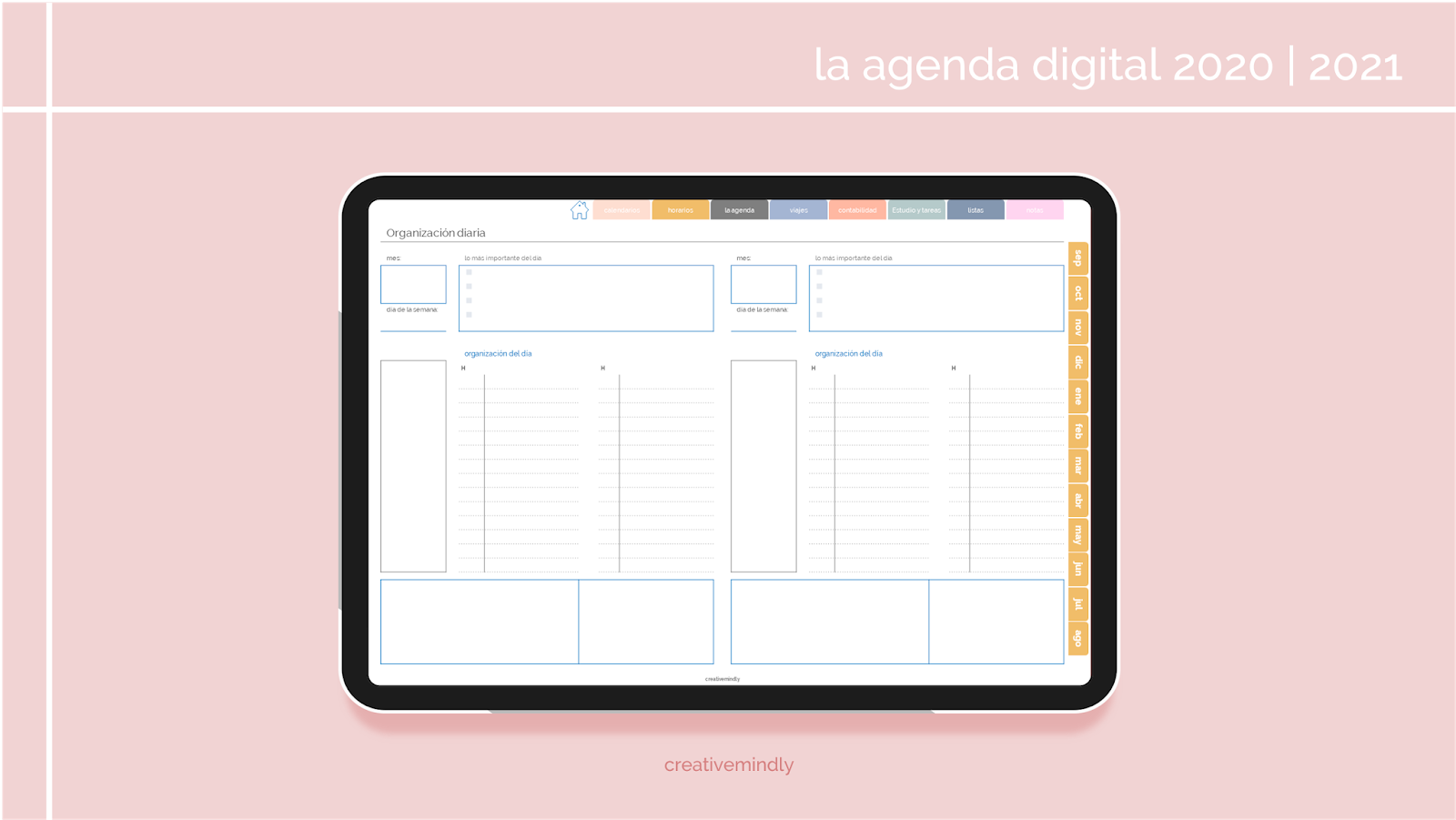 Creative Mindly: Pack agenda y cuaderno profe digital 2020 2021