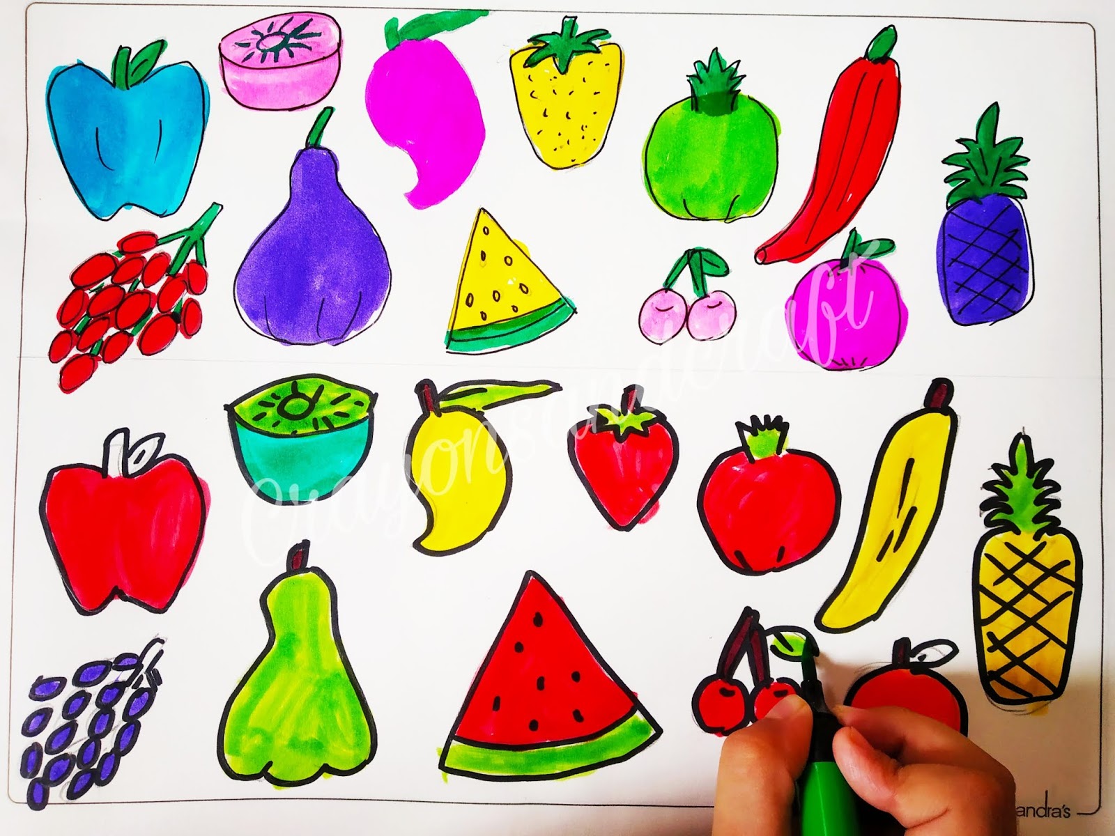 Crayons and Craft: Identify the right Fruit Colours...