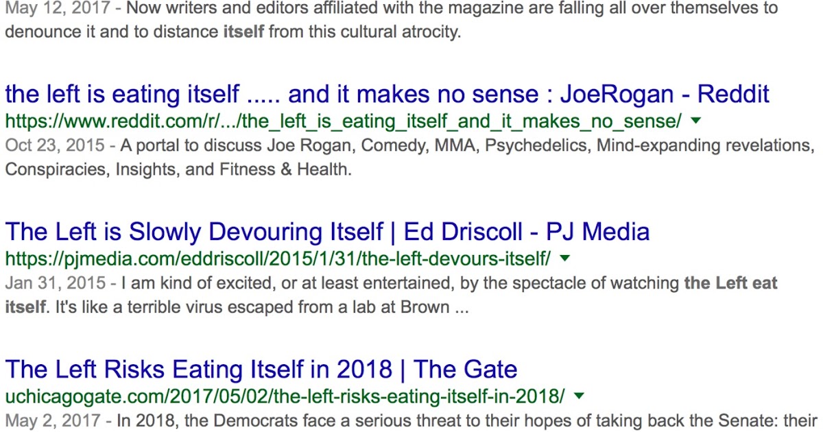 Althouse: The Left Is Eating Itself...