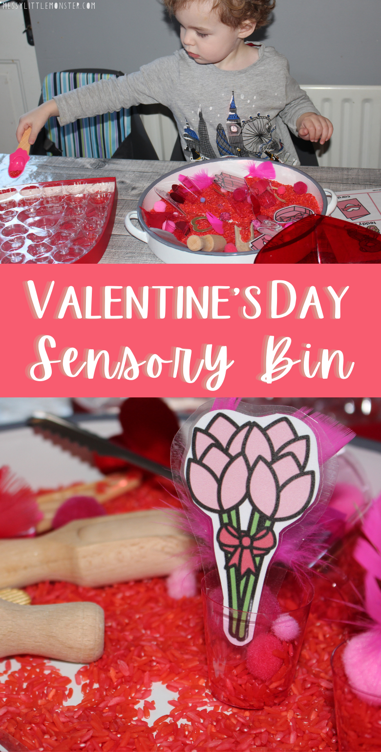 Valentine's Day Sensory Bin - Messy Little Monster