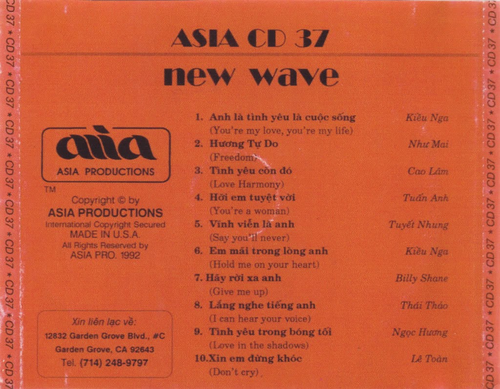 Asia CD 37 - VA - New Wave ~ Cover Nhạc Việt