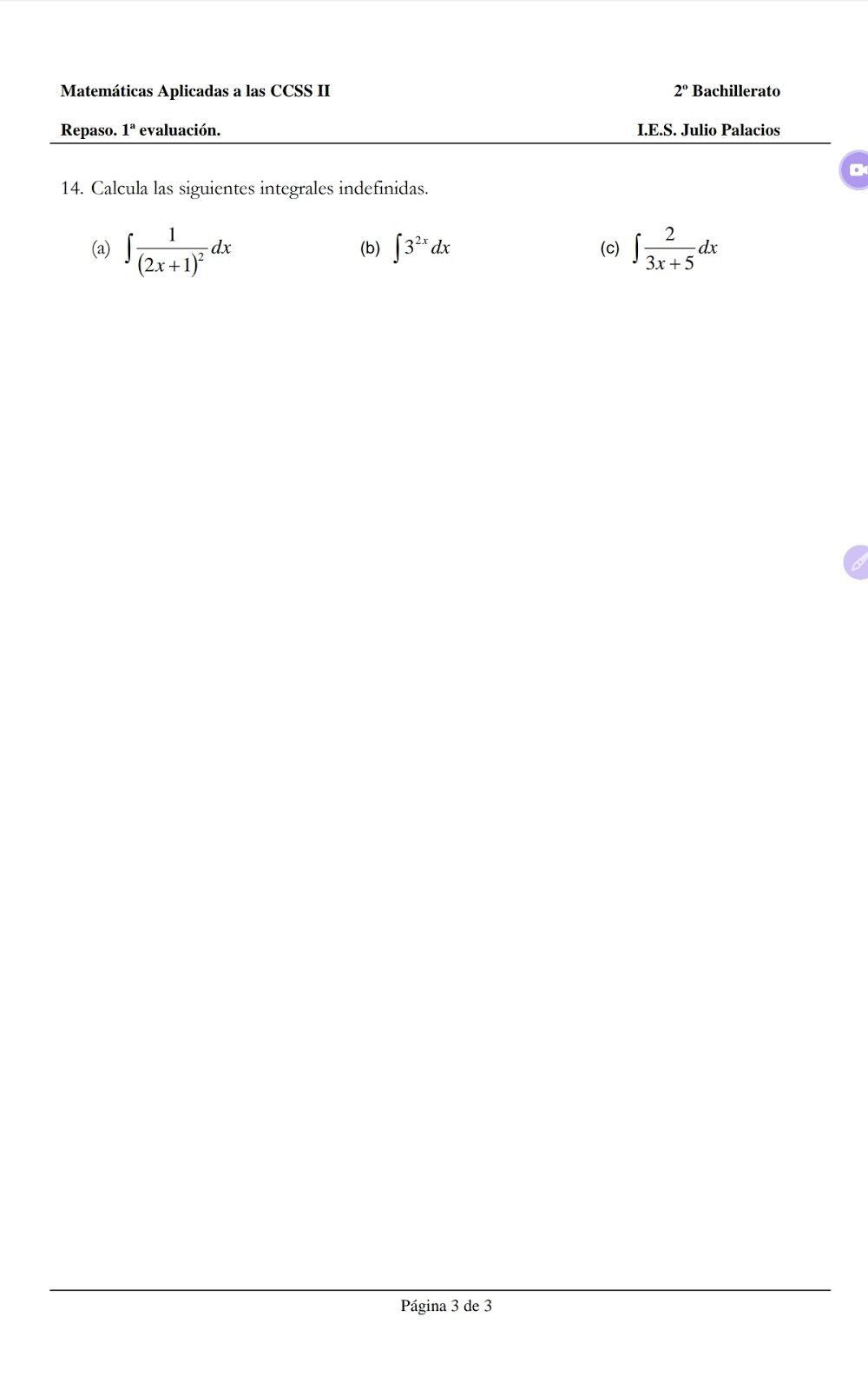 Matracas: 2.º Bach A: Repaso para el examen final (evaluación ordinaria)